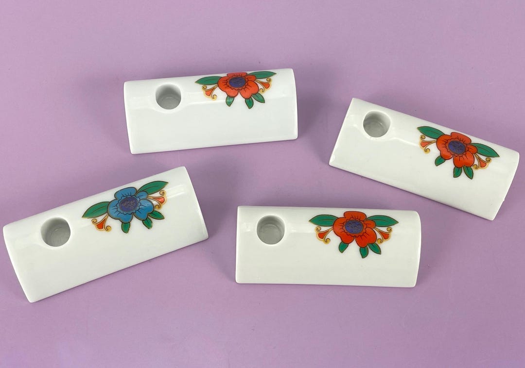Vintage 70s Mini Candle Holders, Set of 4, West Germany Funny Design ...