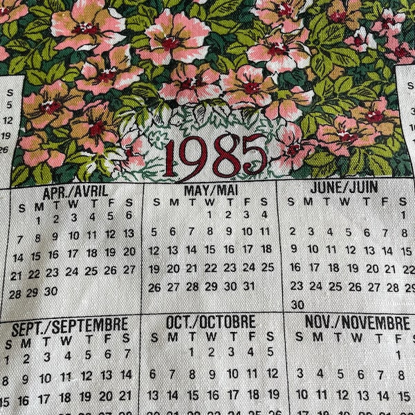 1985 Calendar - Etsy