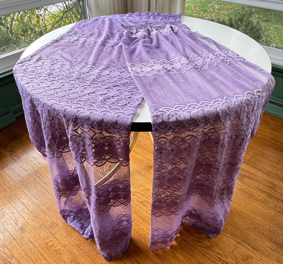 Vintage 1970s Purple/lavender Curtain, Choice Between 1 Pleated or 1 ...