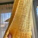 Vintage 70s Net Curtain, Short Single Panel, Yellow Mesh, Sheer Open ...