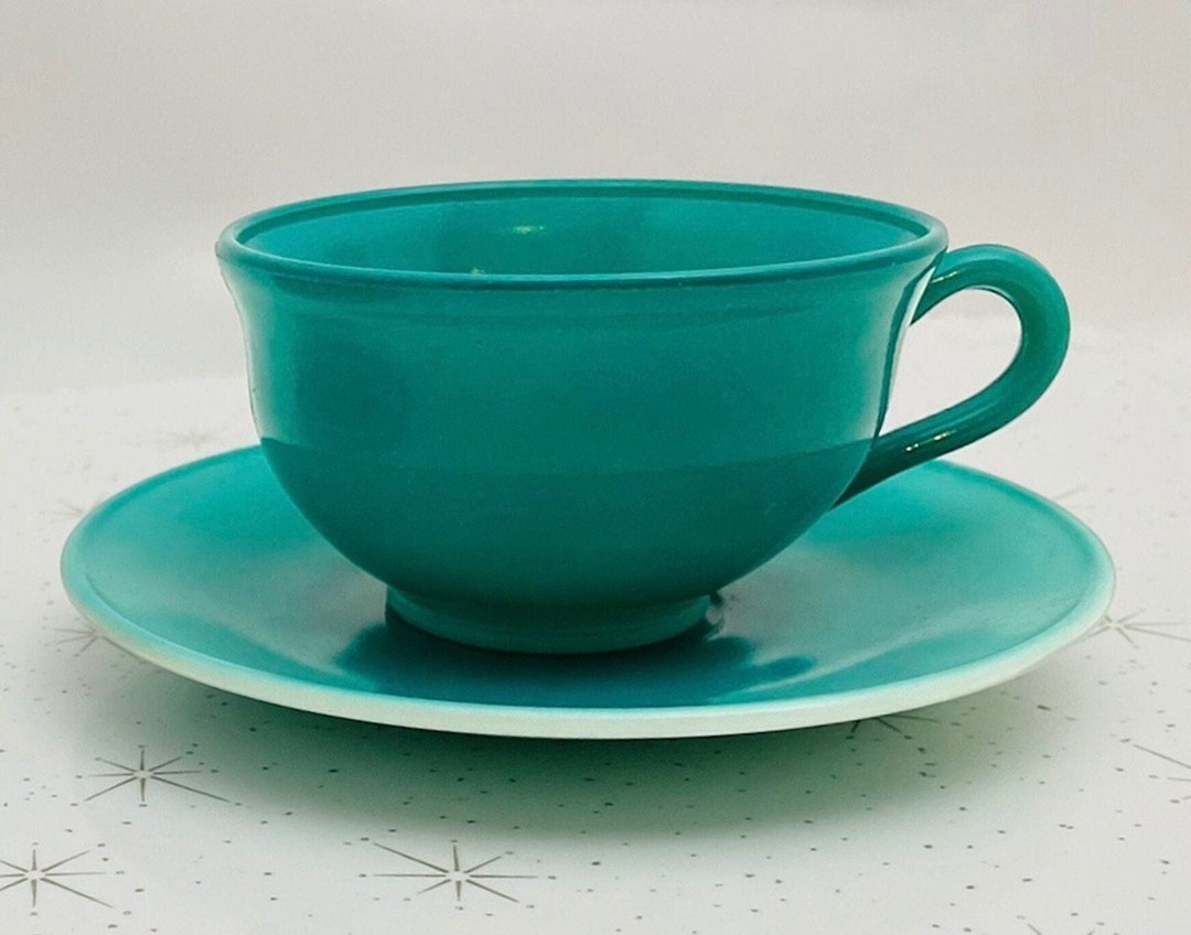 Vintage 1950s Hazel Atlas Cup and Saucer, Platonite, Ovide Pattern ...