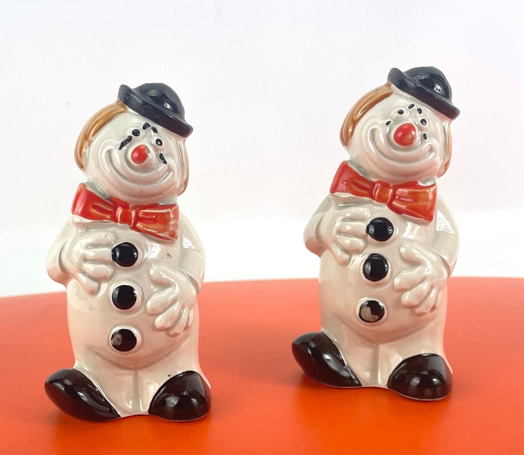 Vintage 70s Clown Salt and Pepper Shakers, 3D Novelty Ceramic Shakers ...