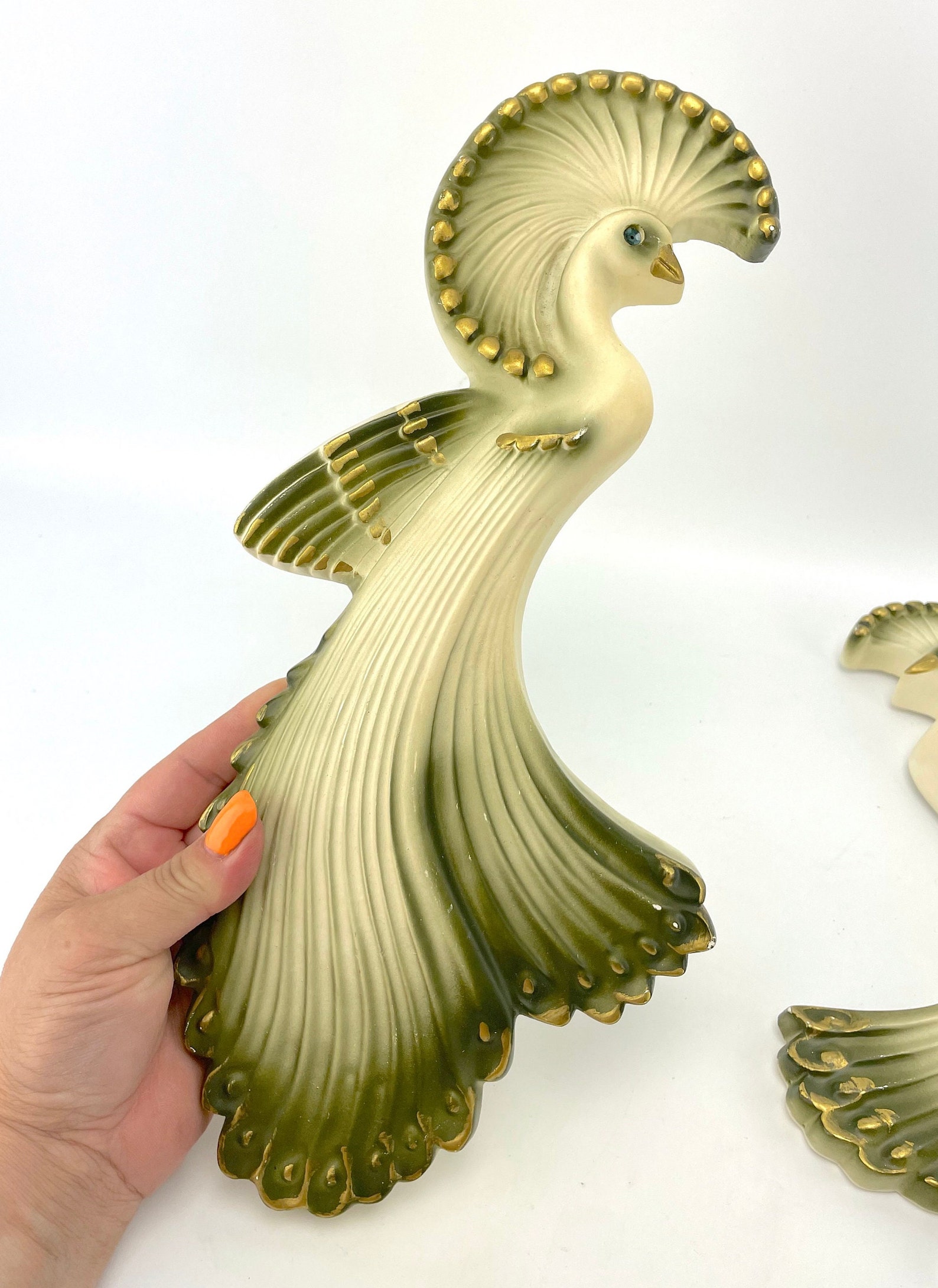 Vintage Chalkware Birds of Paradise / Peacock Chalkware by - Etsy