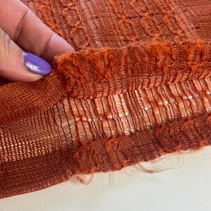 Vintage 70s Curtain, Net Woven Sheer Panel, Brown/rust, 1970s Rod ...