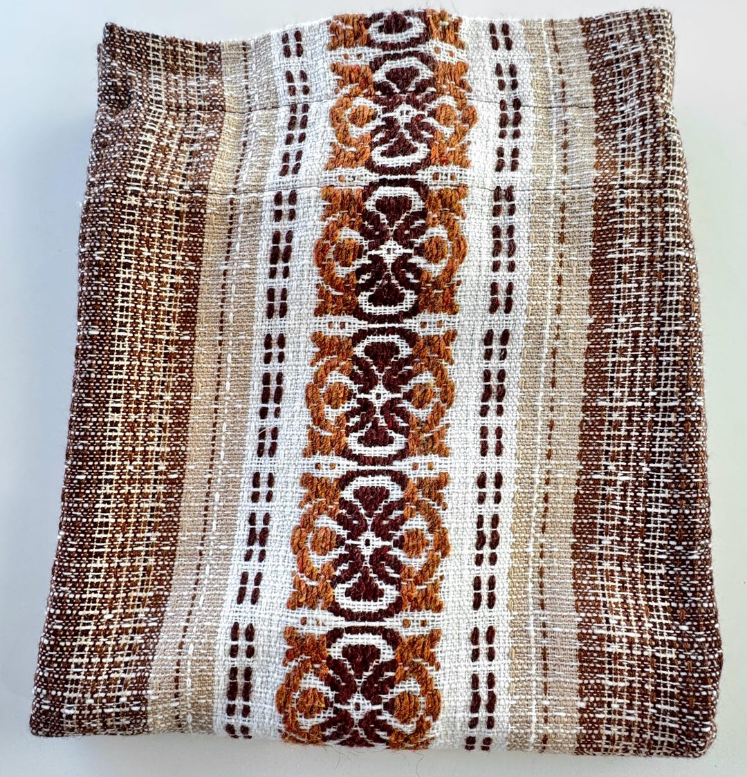 Vintage 80s Curtain, Single Panel, Beige, Rust, Brown Stripes, Groovy ...