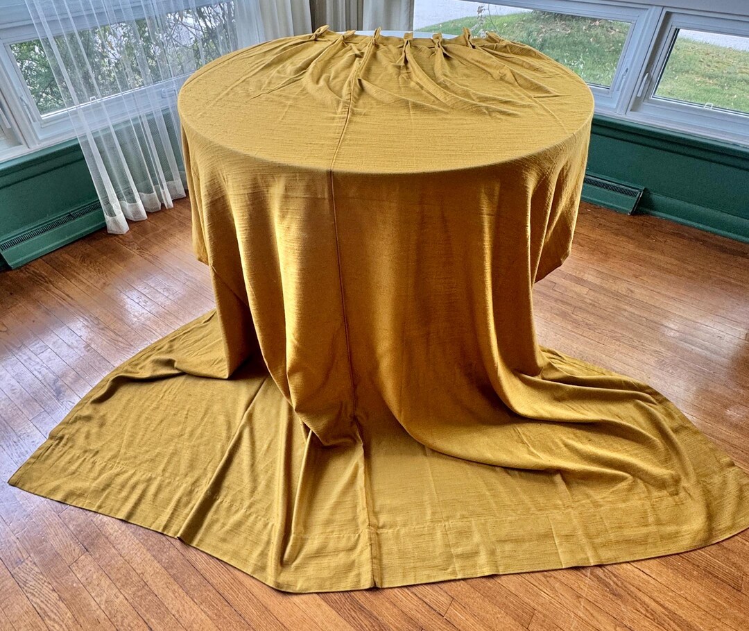 Vintage 1960s Curtain, Golden Yellow, Single Pleated Panel, 1960s Semi ...
