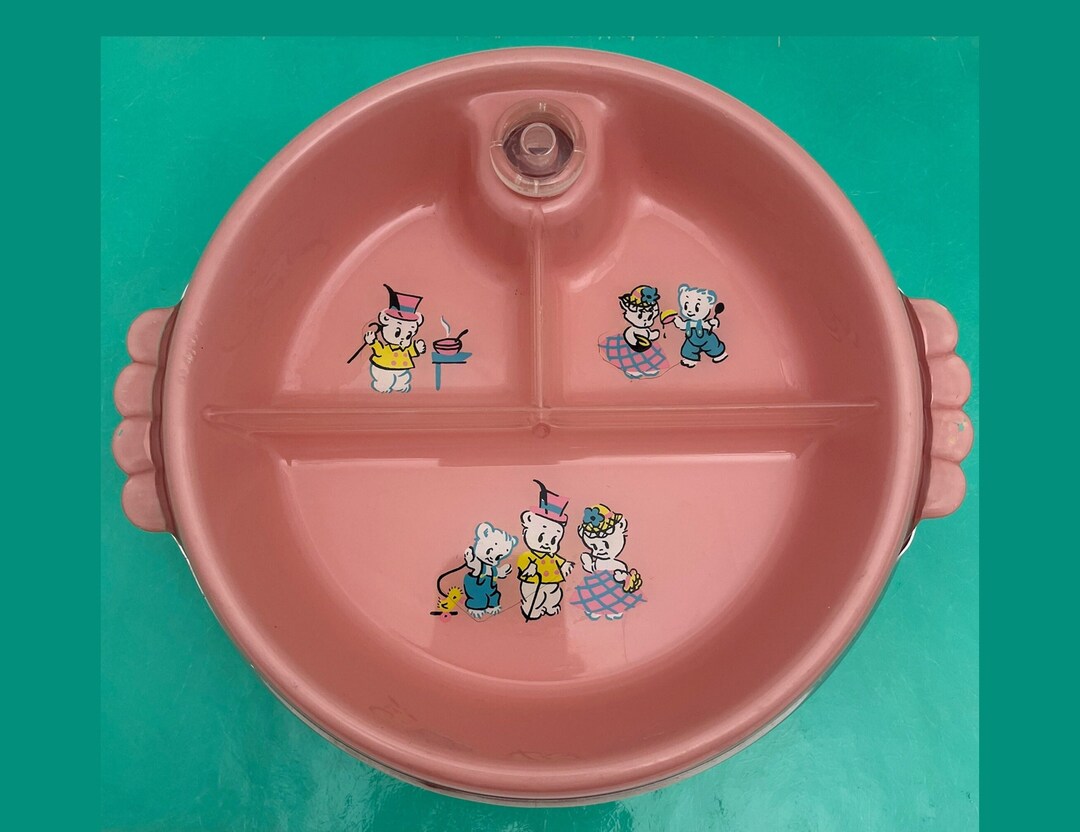 Vintage MCM Pink Baby Food Warmer, Pink Baby Dish, 50s Baby Divided ...