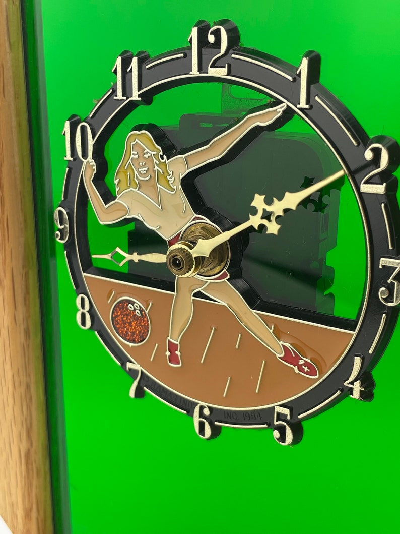 Bowling Clock Vintage 80s Bowling Clock on Plexiglass and - Etsy