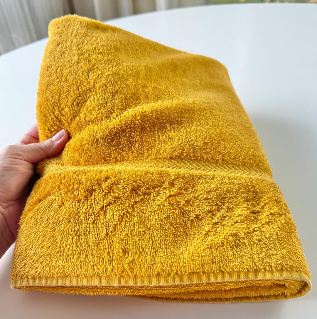 Vintage 1970s Towel, Terrycloth Bath Sheet, Golden Yellow, Martex Luxor ...