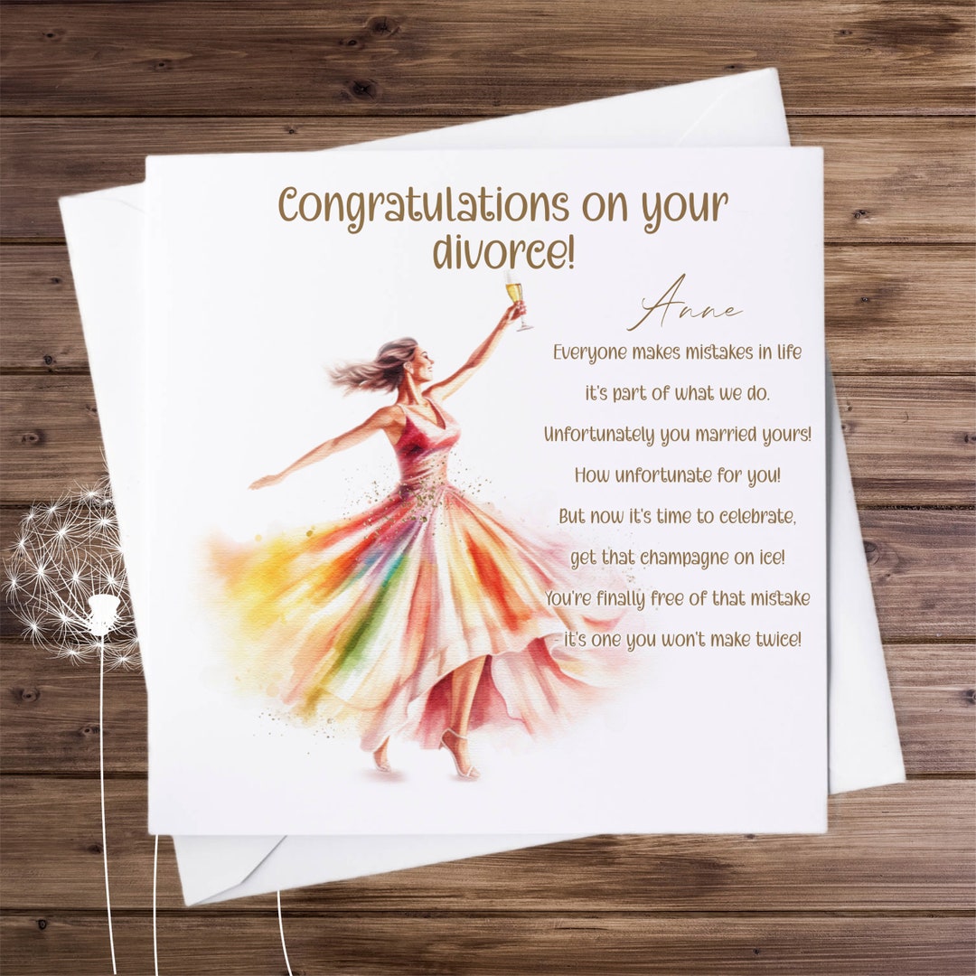 Divorce Card, Congratulations Card, Card With Poem - Etsy