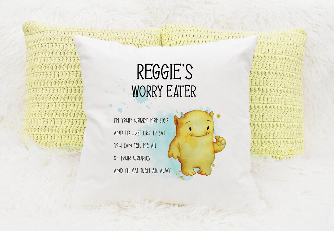 Worry Cushion, Worry Monster, Personalised Gift, Monster Pillow ...