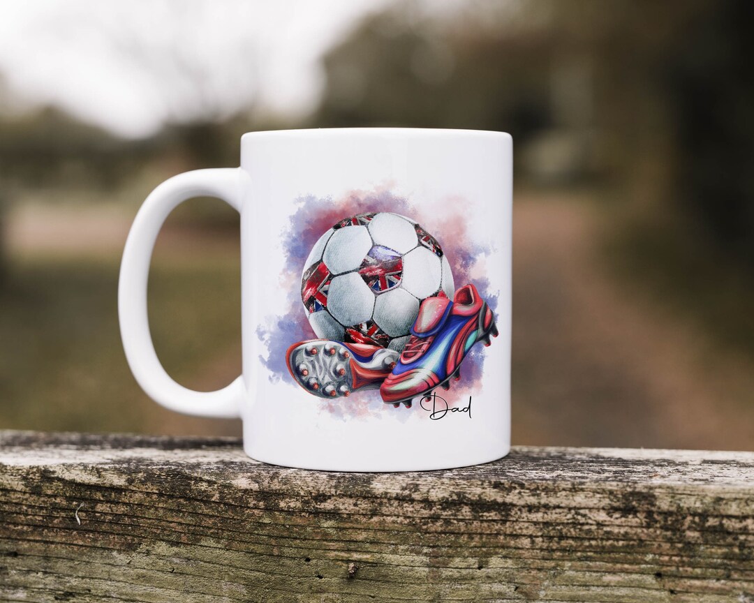 Personalised Football Mug, British Soccer, Union Jack, Football Gift ...