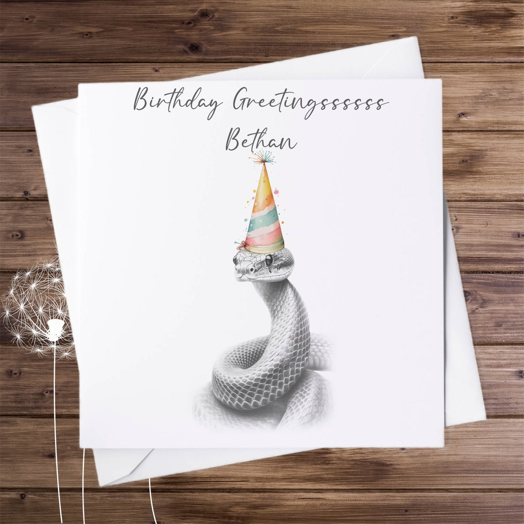 Birthday Snake Card, Happy Birthday, Birthday Greetings, Personalised ...