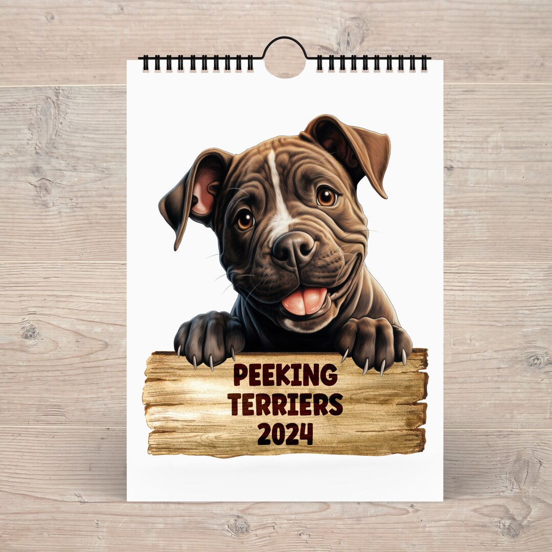 Terrier 2024 Calendar Peeking Terriers Cheeky Dog Calendar - Etsy