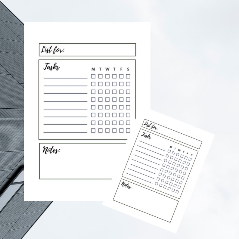 Minimalist Black & White List for Tasks - Etsy