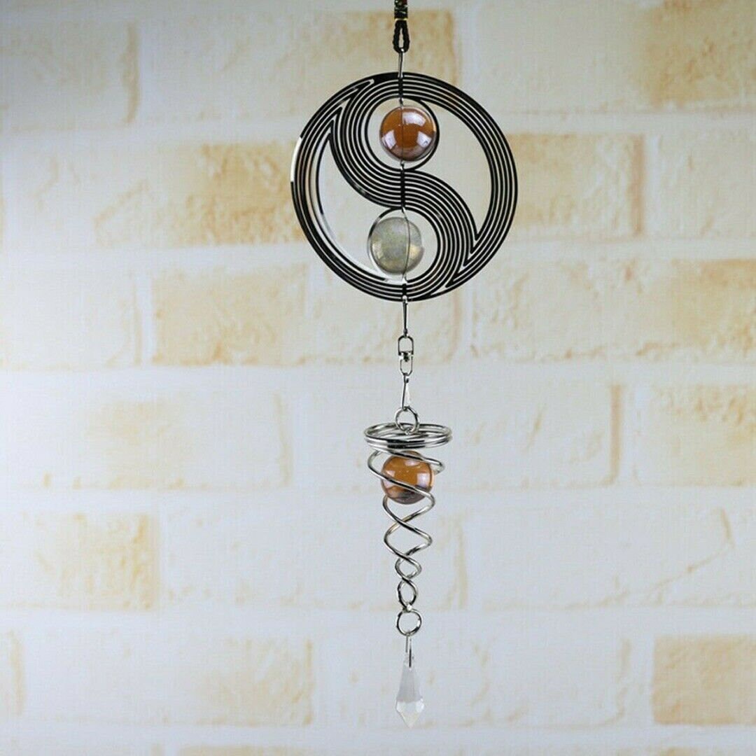 Stainless Steel Spiral Wind Chimes Hanging Spinner Home Garden | Etsy