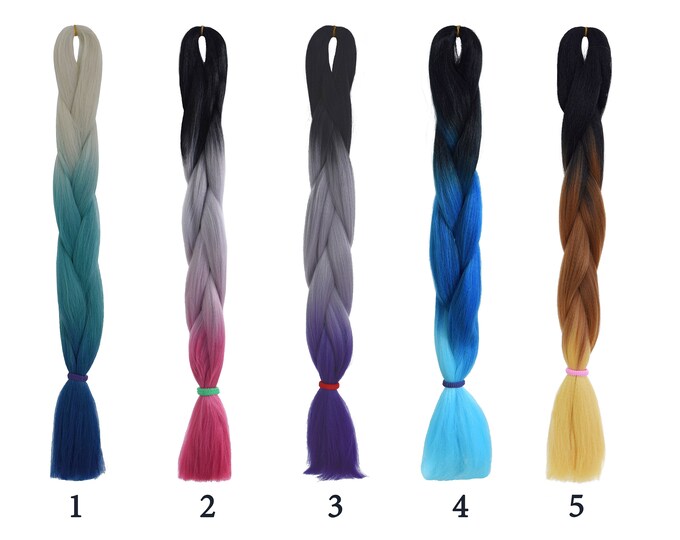 12 PACKS Fancy & Highlight 255 Colors High Quality 24 Inch Synthetic ...