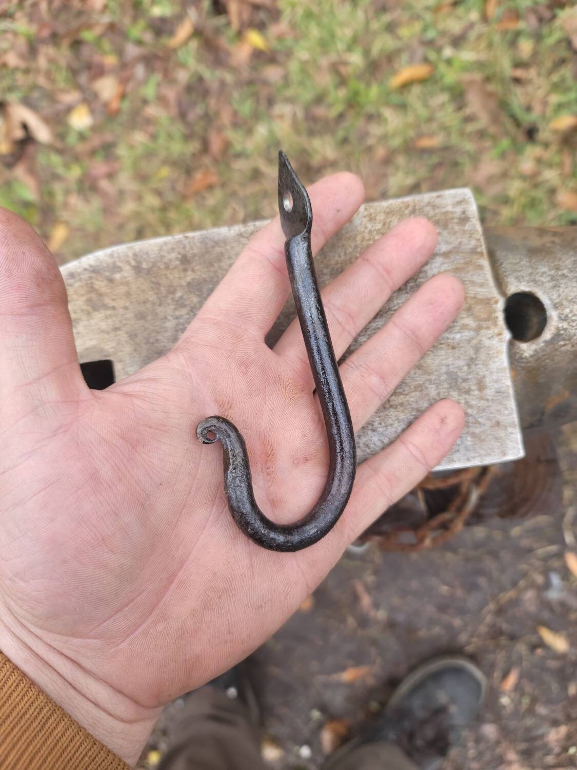 Forged Spade Hook — Redbeard's Forge