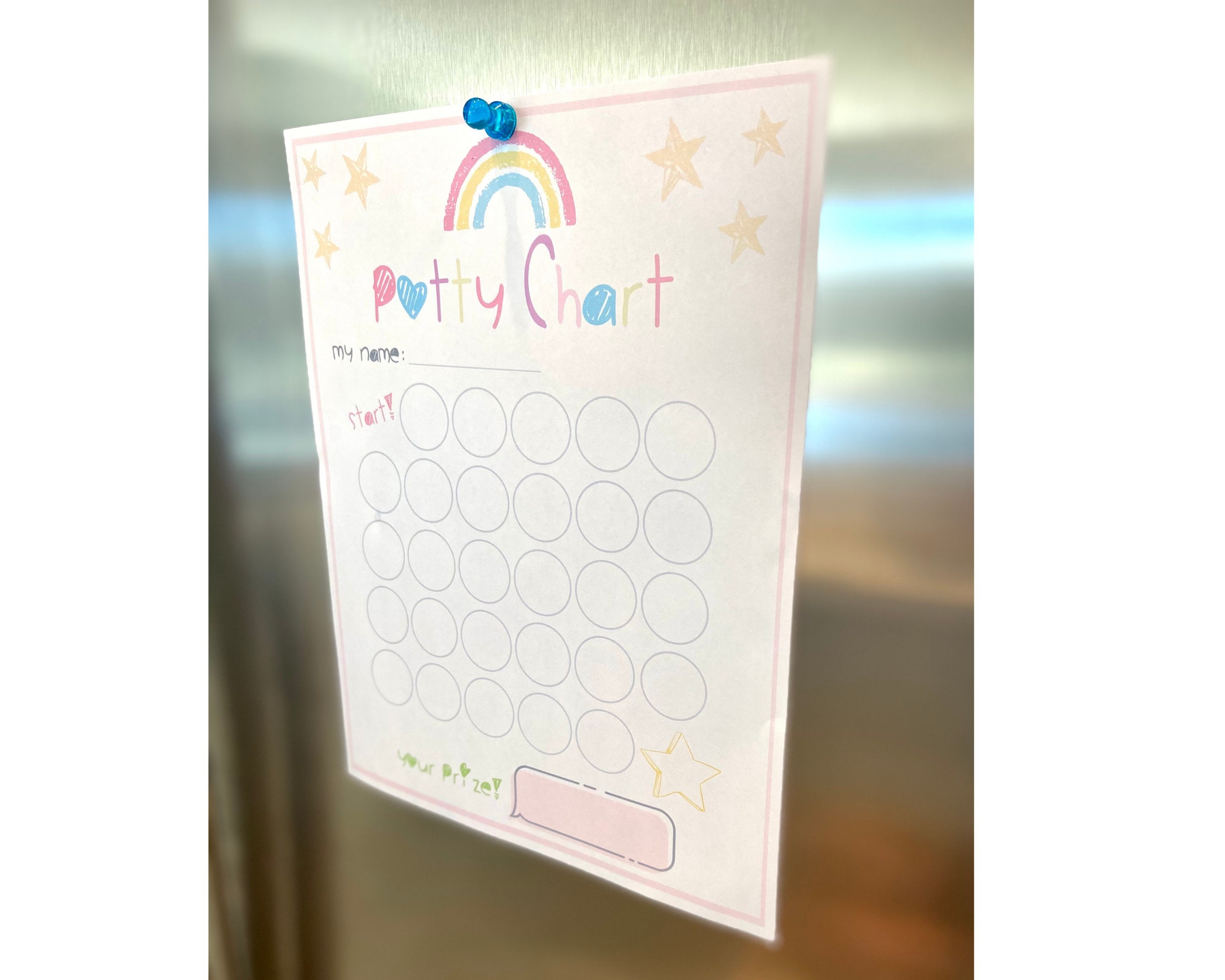 Kids Bathroom Training Boho Rainbow Potty Training Chart Set - 10 ...