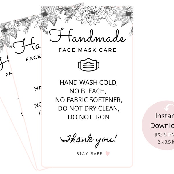 Mask Care Card - Etsy