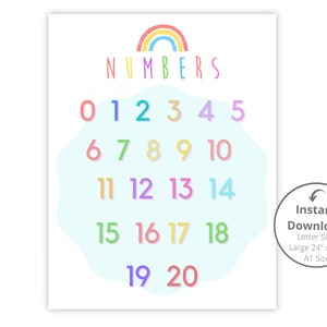 Set of 6 Rainbow Wall Art Playroom Prints - Montessori Poster Bundle ...