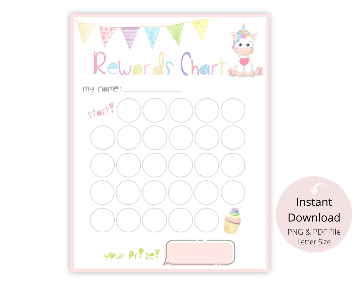 Kids Reward Chart Printable Unicorn INSTANT DOWNLOAD - Etsy Canada