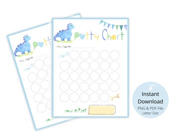 Printable Space Dinosaur Potty Training Reward Chart - Etsy