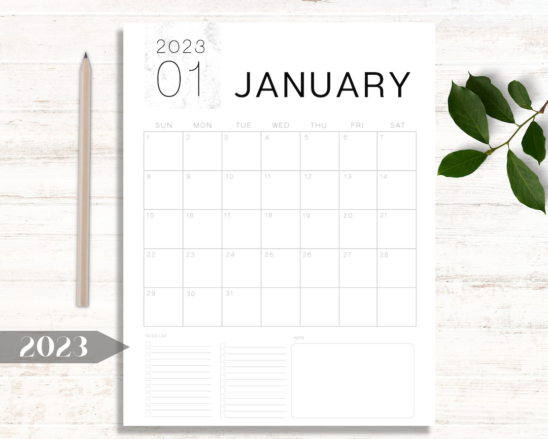 2023 Calendar Printable | 8.5x11 | Jan - Dec | Printable Download - Etsy