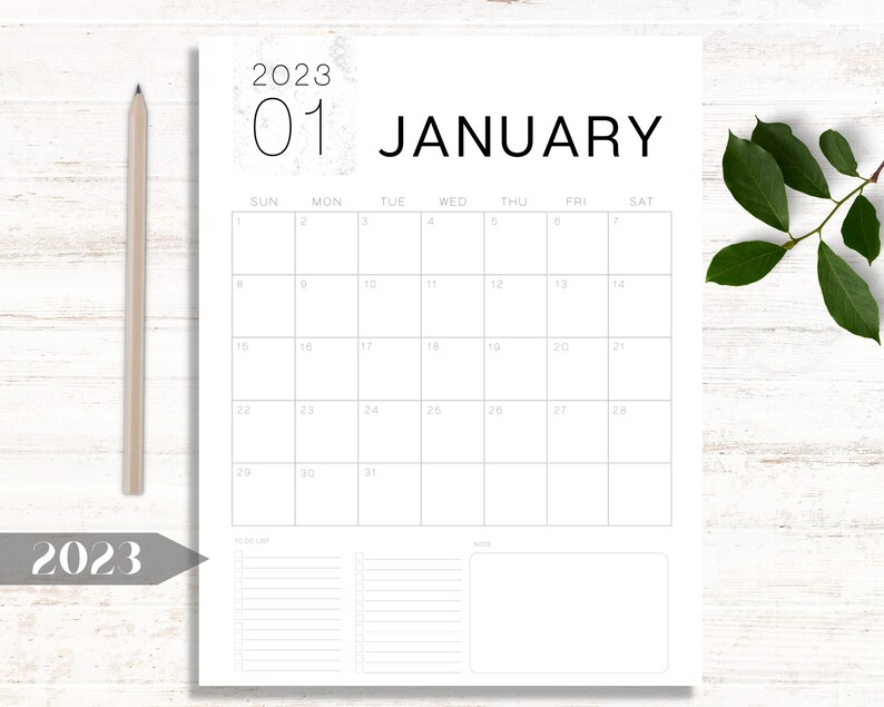 2023 Calendar Printable 8.5x11 Jan Dec Printable Download - Etsy