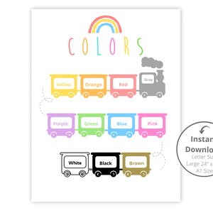 Set of 6 Rainbow Wall Art Playroom Prints - Montessori Poster Bundle ...