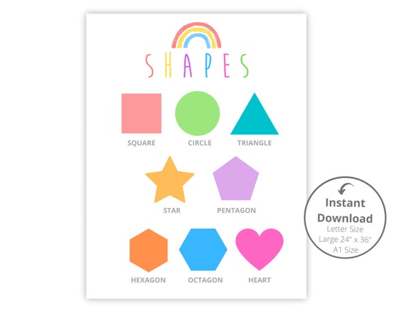 Shapes Printable Montessori Education Poster Homeschool | Etsy