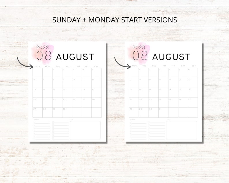 2023 Calendar Printable 8.5x11 Jan Dec Printable - Etsy