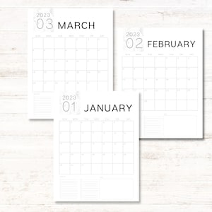 2023 Calendar Printable | 8.5x11 | Jan - Dec | Printable Download - Etsy