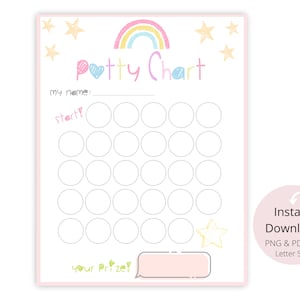 Kids Potty Training Chart Rainbow, Printable INSTANT DOWNLOAD, Toddlers ...