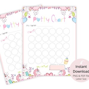 Kids Potty Training Chart Cupcake, Printable INSTANT DOWNLOAD, Toddlers ...