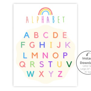 Set of 6 Rainbow Wall Art Playroom Prints - Montessori Poster Bundle ...