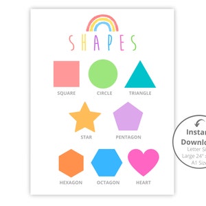 Set of 6 Rainbow Wall Art Playroom Prints - Montessori Poster Bundle ...