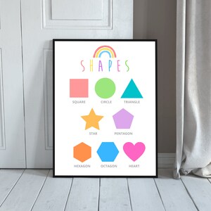 Set of 6 Rainbow Wall Art Playroom Prints - Montessori Poster Bundle ...