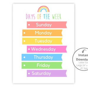 Set of 6 Rainbow Wall Art Playroom Prints - Montessori Poster Bundle ...