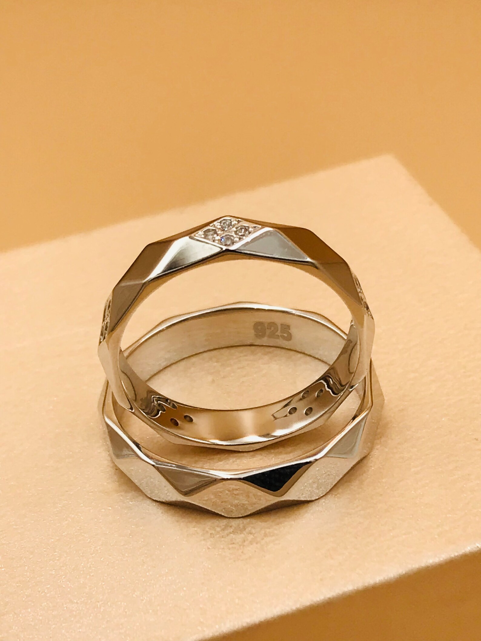 His and Hers Wedding Rings Set Wedding Band Silver Wedding - Etsy