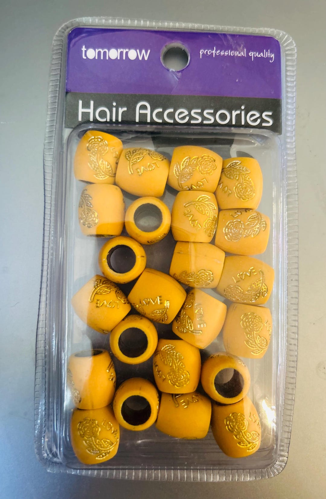 Gold Embossed Hair Beads - Etsy