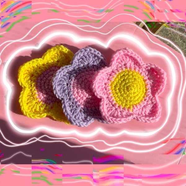 Crochet Flower Coaster - Etsy