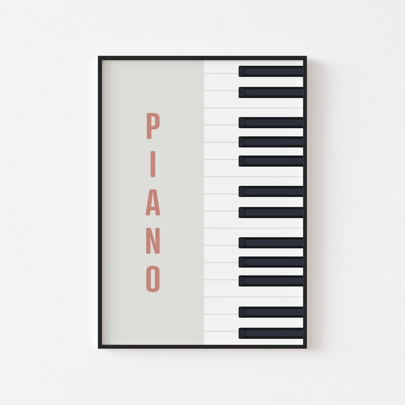Piano Keys Print Pianist Music Poster, Music Studio Decor, Minimalist ...