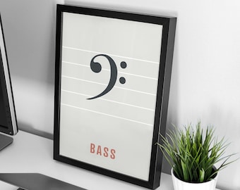 Bass Clef Poster - Etsy