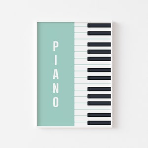Piano Keys Print - Pianist Music Poster, Music Studio Decor, Minimalist ...