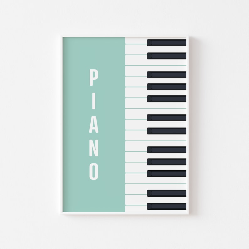 Piano Keys Print - Pianist Music Poster, Music Studio Decor, Minimalist ...