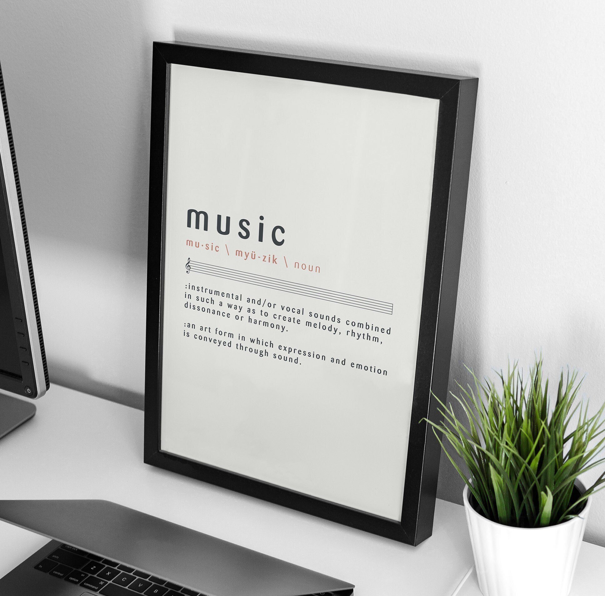 Music Definition Print Minimalist Music Poster, Treble Clef, Music ...