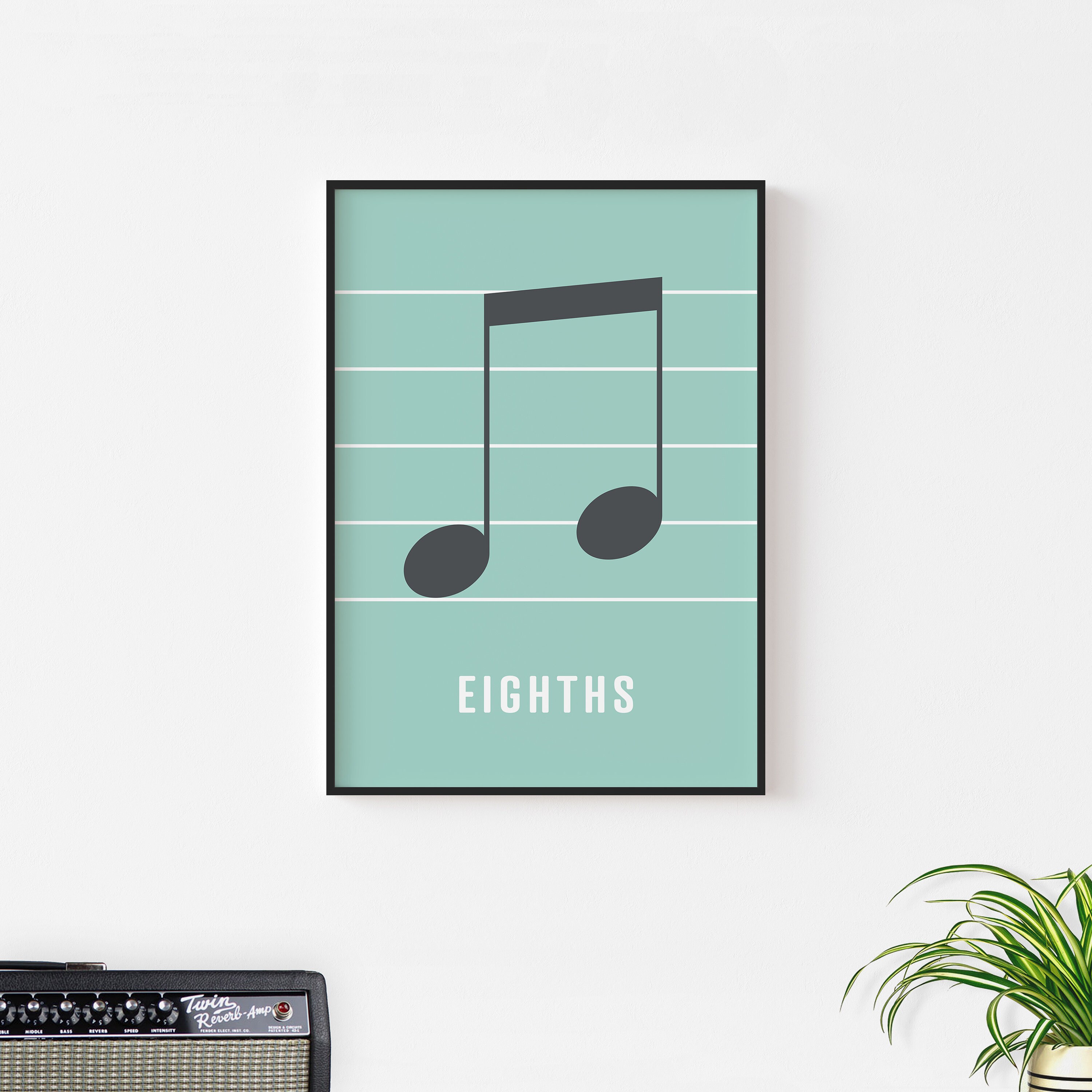 Eighth Note Print Music Theory Poster Quaver Note Musical - Etsy