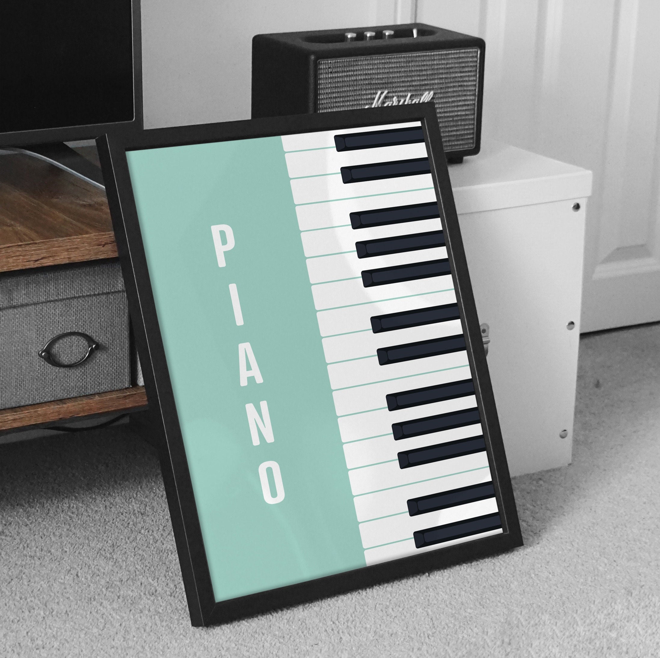 Piano Keys Print - Pianist Music Poster, Music Studio Decor, Minimalist ...
