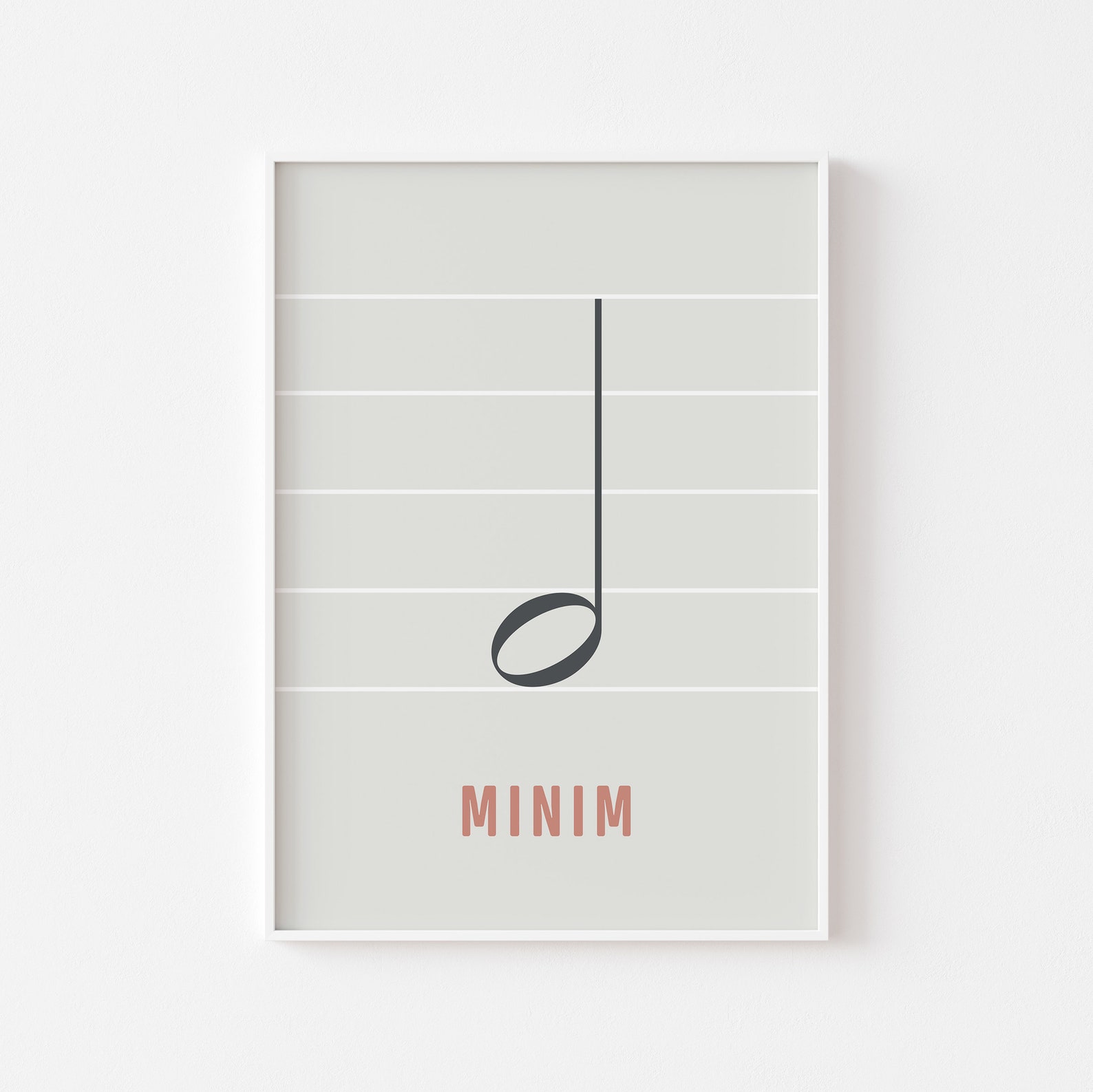 Minim Note Print Music Theory Poster Half Note Musical - Etsy